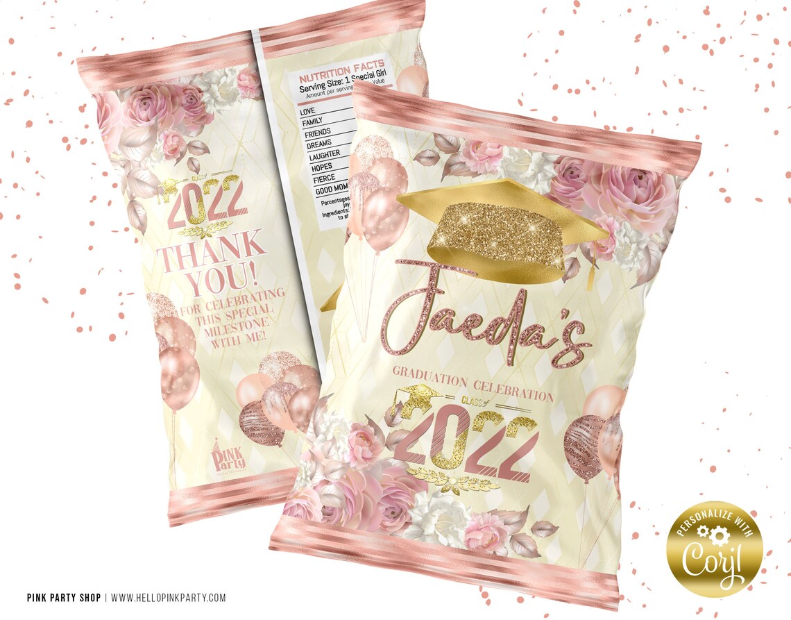 Graduation Party Chip Bag Template Printable Grad Prom Chip - Etsy