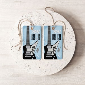 Rock Star Birthday Thank You Tag, Template Printable, Rock and Roll ...