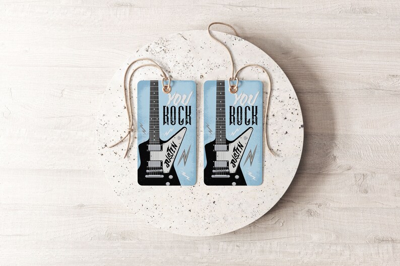 Rock Star Birthday Thank You Tag Template Printable Rock and - Etsy