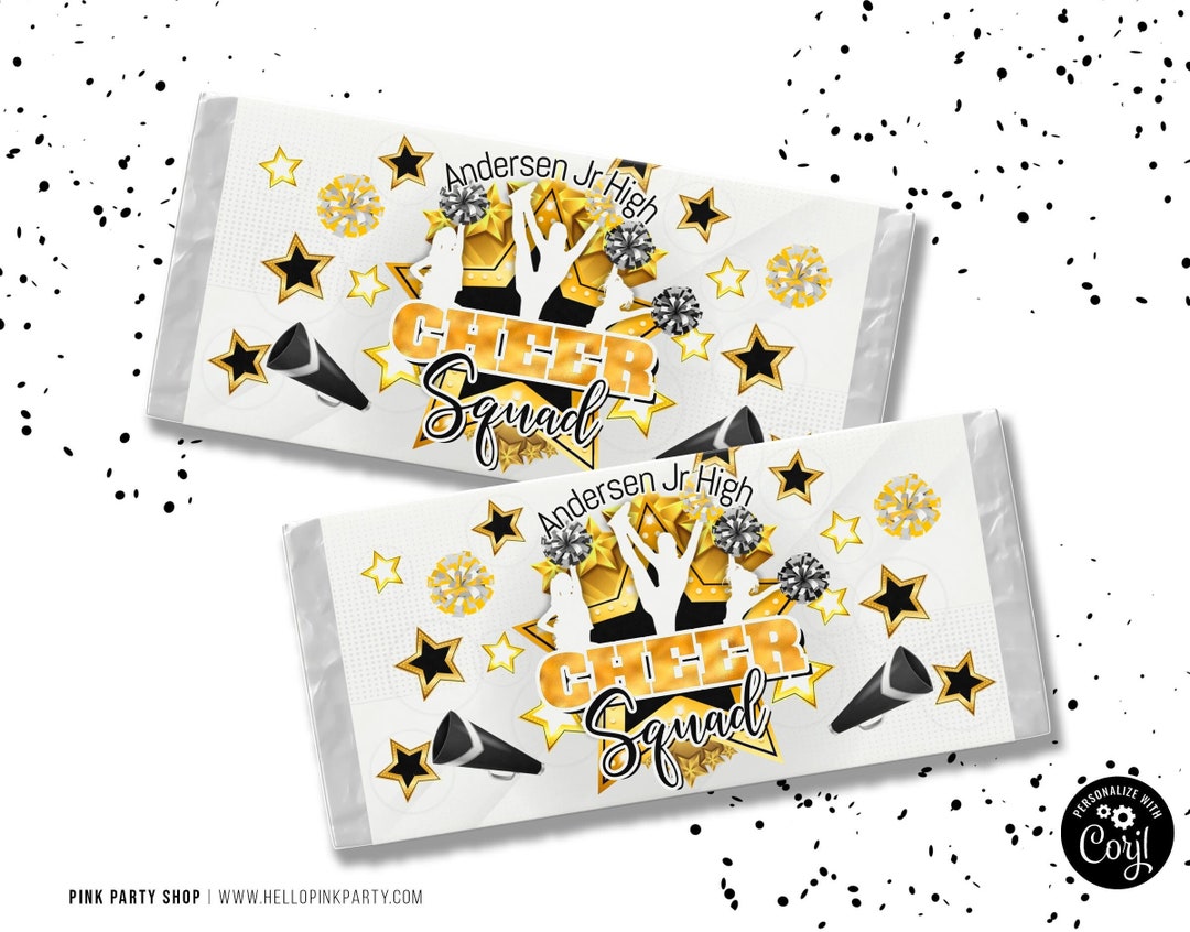 Cheerleader Candy Bar Wrapper, Template Printable, Cheer Team Squat ...