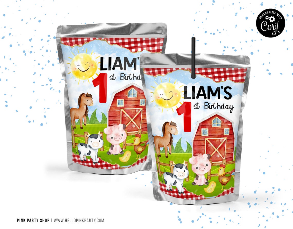 Farm Animals Birthday Party Bundle Kit Template Printable - Etsy