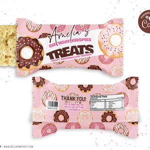 Donut Birthday Candy Bar Wrapper, Printable Templates, Donuts Candyland ...