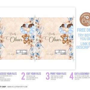 Teddy Bear Baby Shower Candy Bar Wrapper Template (digital Download) - Etsy