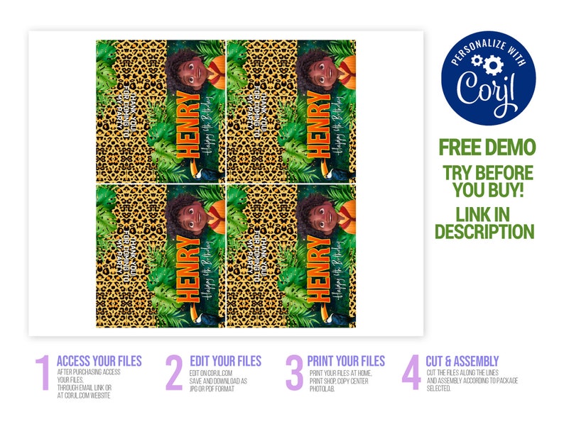 Kids Birthday Treat Bag Toppers Printable Templates Kids | Etsy