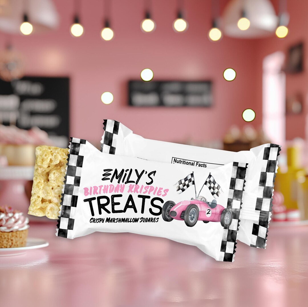 Editable Race Car Rice Treats Wrapper Racing Birthday Two Fast 2 ...
