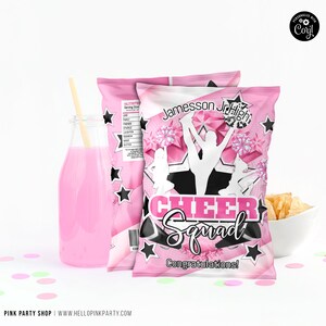 Cheerleading Juice Pouch Label Printable Template Cheer Squad Beverage ...