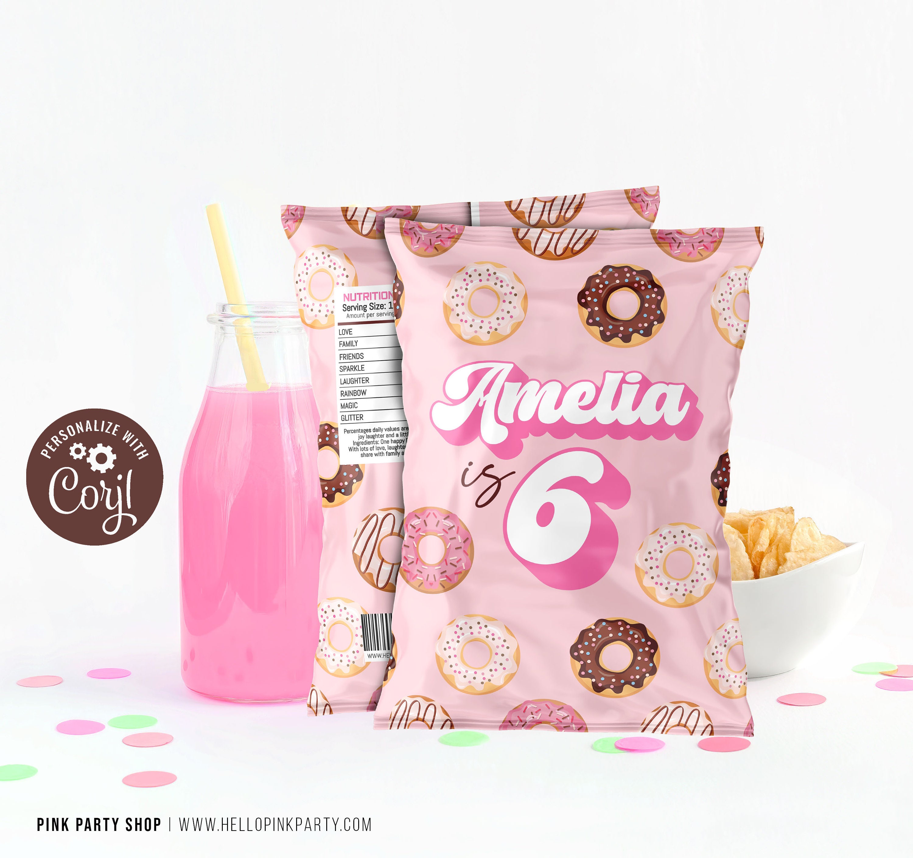 Donut Birthday Party Bundle Kit Template Printable Donuts - Etsy