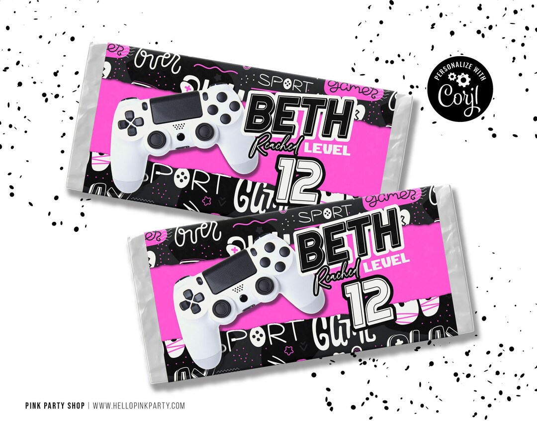 Gamer Birthday Candy Bar Wrapper, Template Printable, Gaming Birthday ...