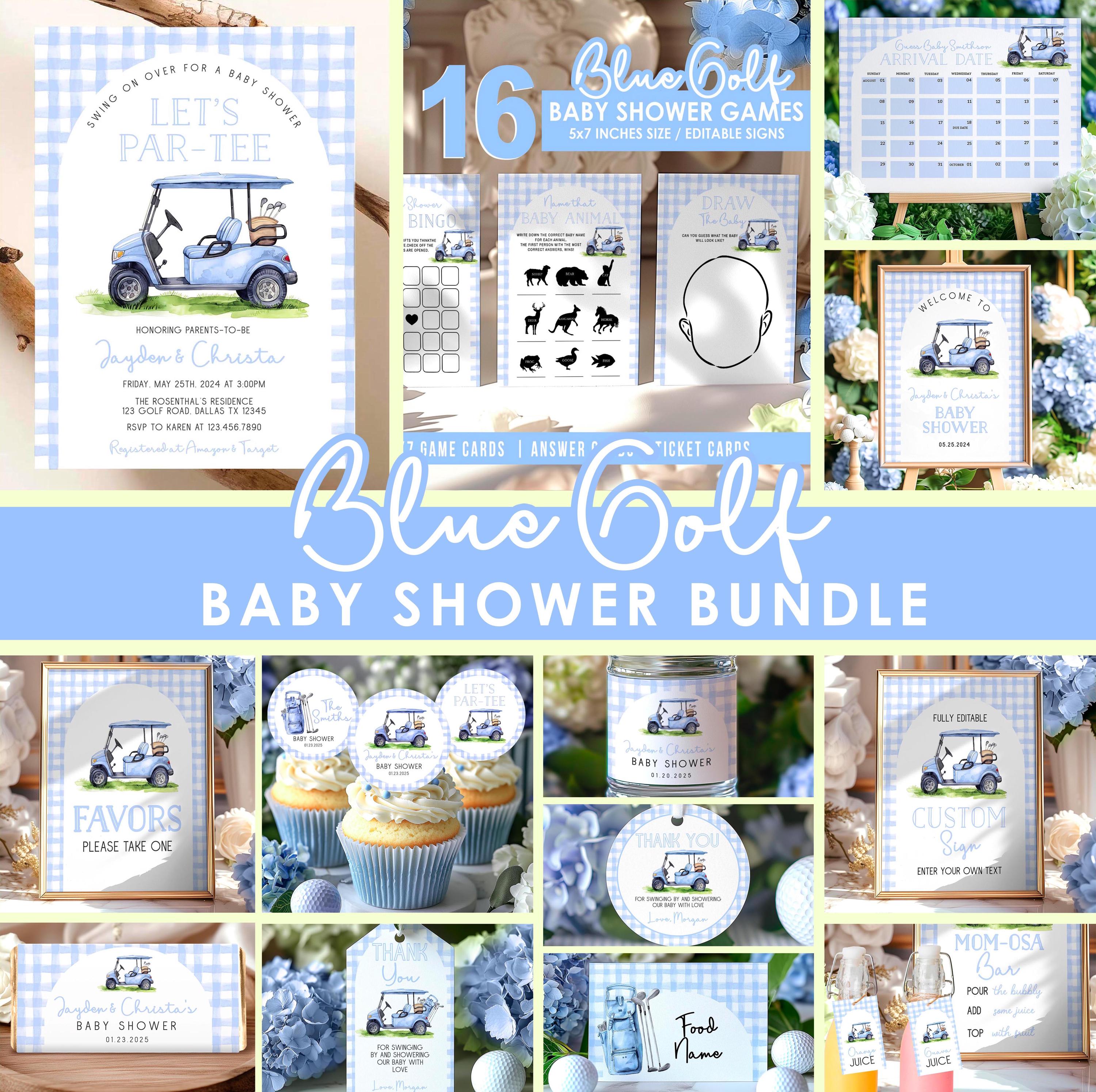 Golf Baby Shower Bundle: Par-tee Editable Invitation, Games, Signs ...