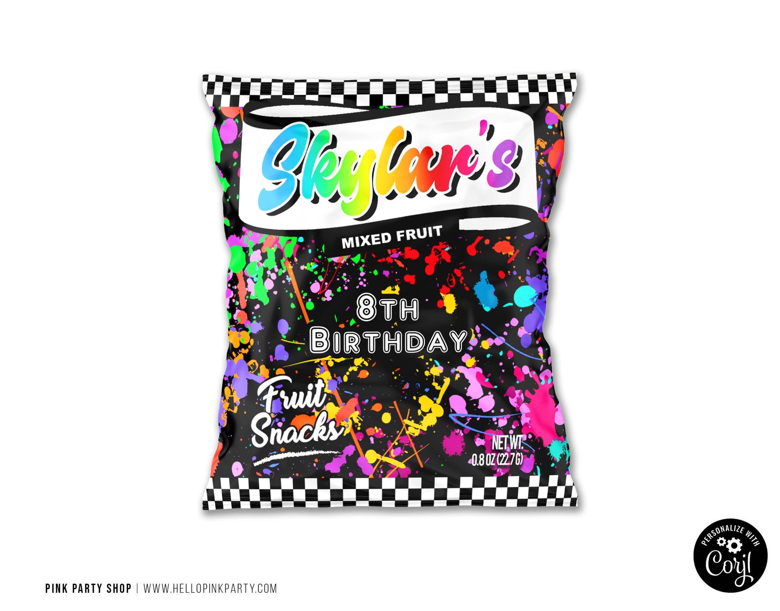 Editable Paint Splatter Birthday Party Bundle Kit, Template Printable ...