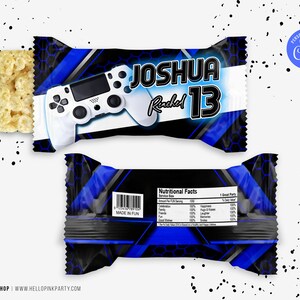 Gamer Birthday Candy Bar Wrapper: Editable Gaming Party Favor (digital ...