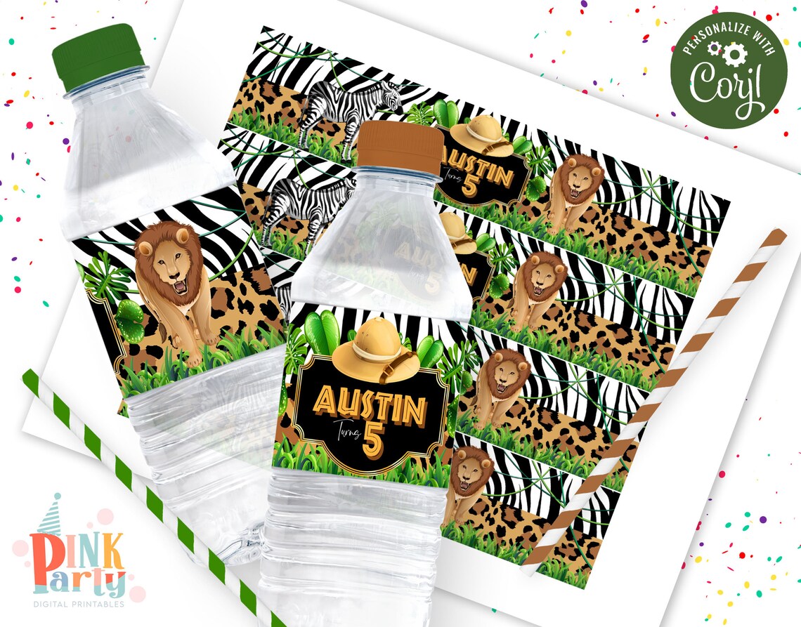 Kids Birthday Water Labels Wrapper Printable Templates Kids - Etsy