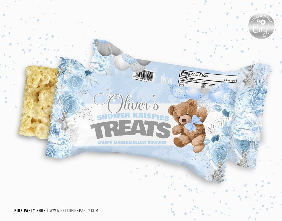 Teddy Bear Baby Shower Candy Bar Wrapper, Printable Templates, Teddy ...