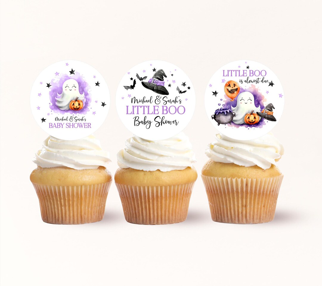 Editable Little Boo Cupcake Toppers: Halloween Baby Shower Decor ...