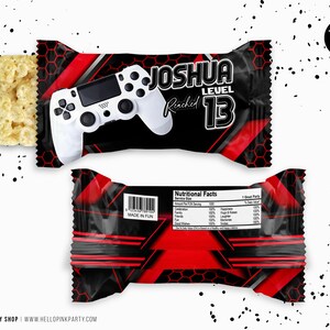 Gamer Birthday Candy Bar Wrapper, Printable Templates, Gaming Theme ...
