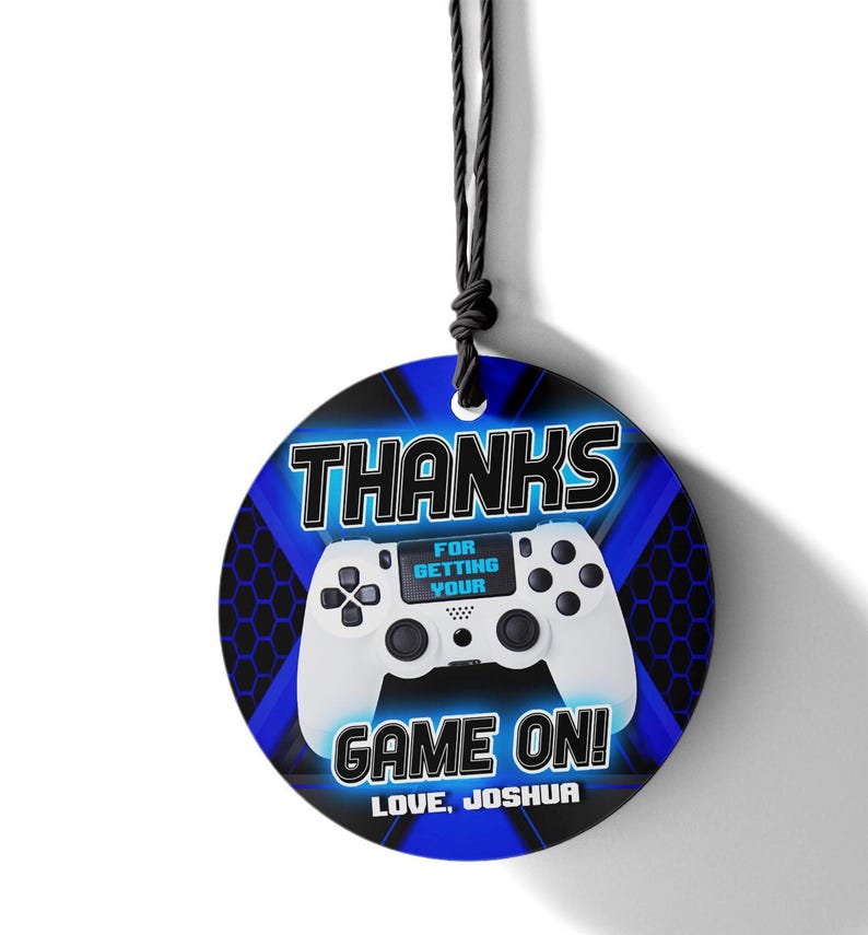Gamer Birthday Thank You Tag: Editable Video Game Favor (digital ...