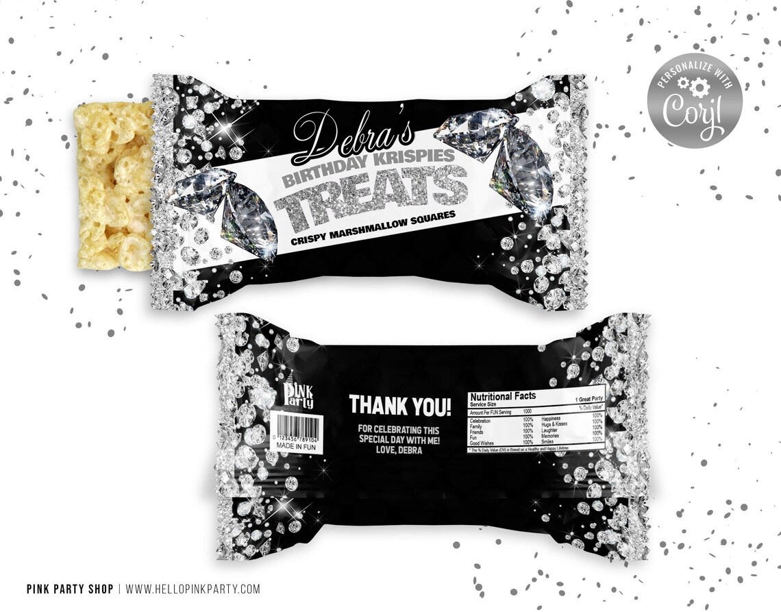 Diamonds Birthday Candy Bar Wrapper Printable Templates - Etsy