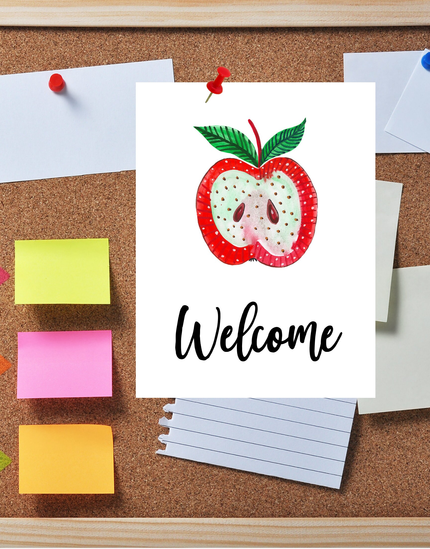 Welcome Sign Teacher Classroom Back to School Apple Farmhouse Country ...
