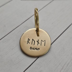 Hand Stamped Runes Pet Tag, Norse Viking Dog Cat Collar - Etsy
