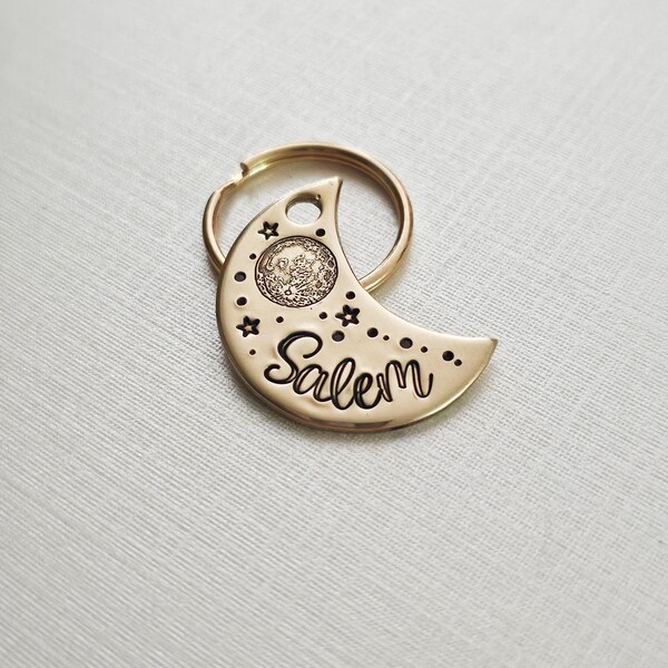 Moon Dog Tag - Etsy