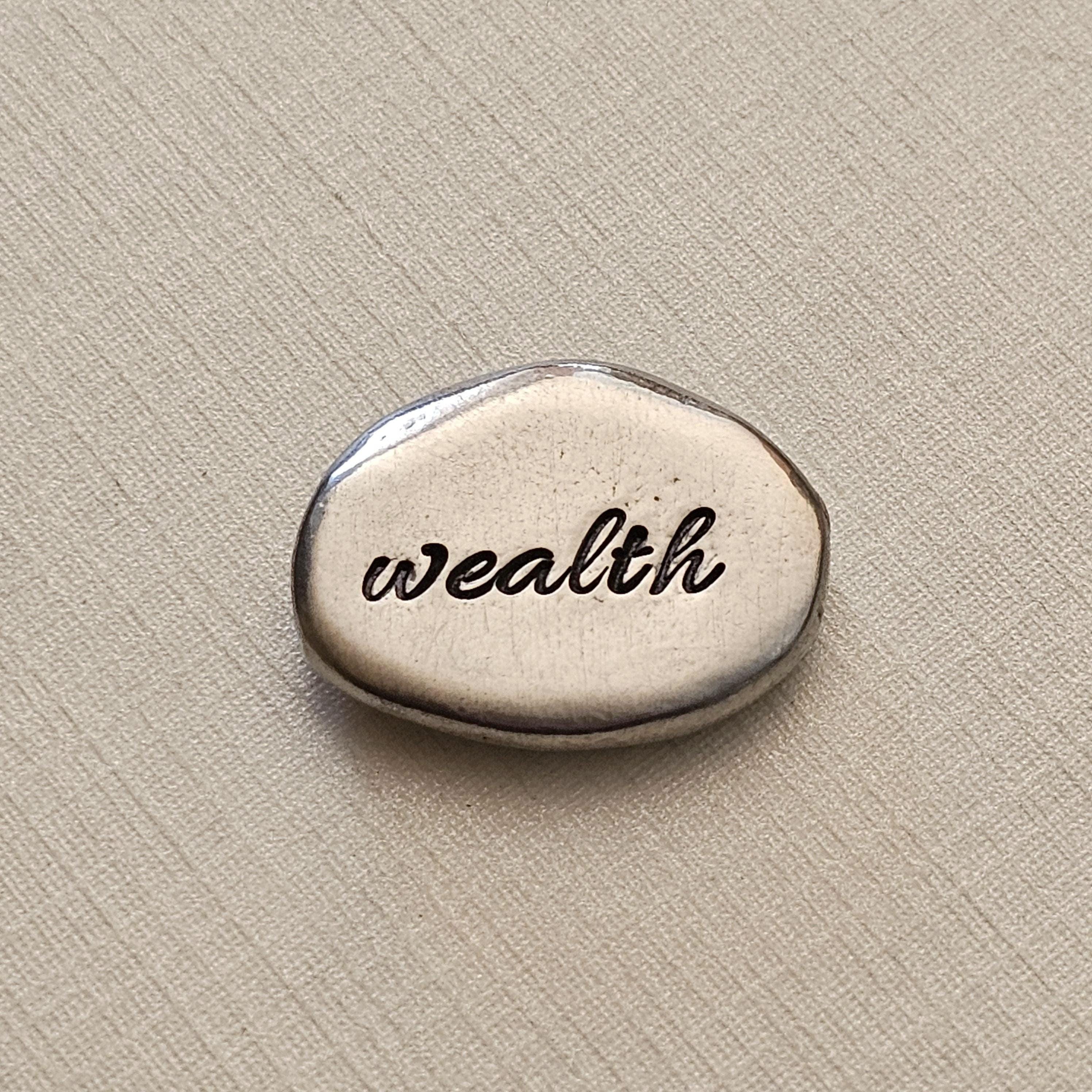 Pewter Pocket Stone—pewter Pebble, Intentions & Affirmations, Pocket ...