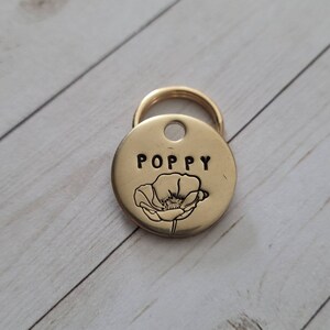 POPPY - Dog Tags, Cat TAGS, Poppy, Flowers, Poppi, Poppies, Custom ...