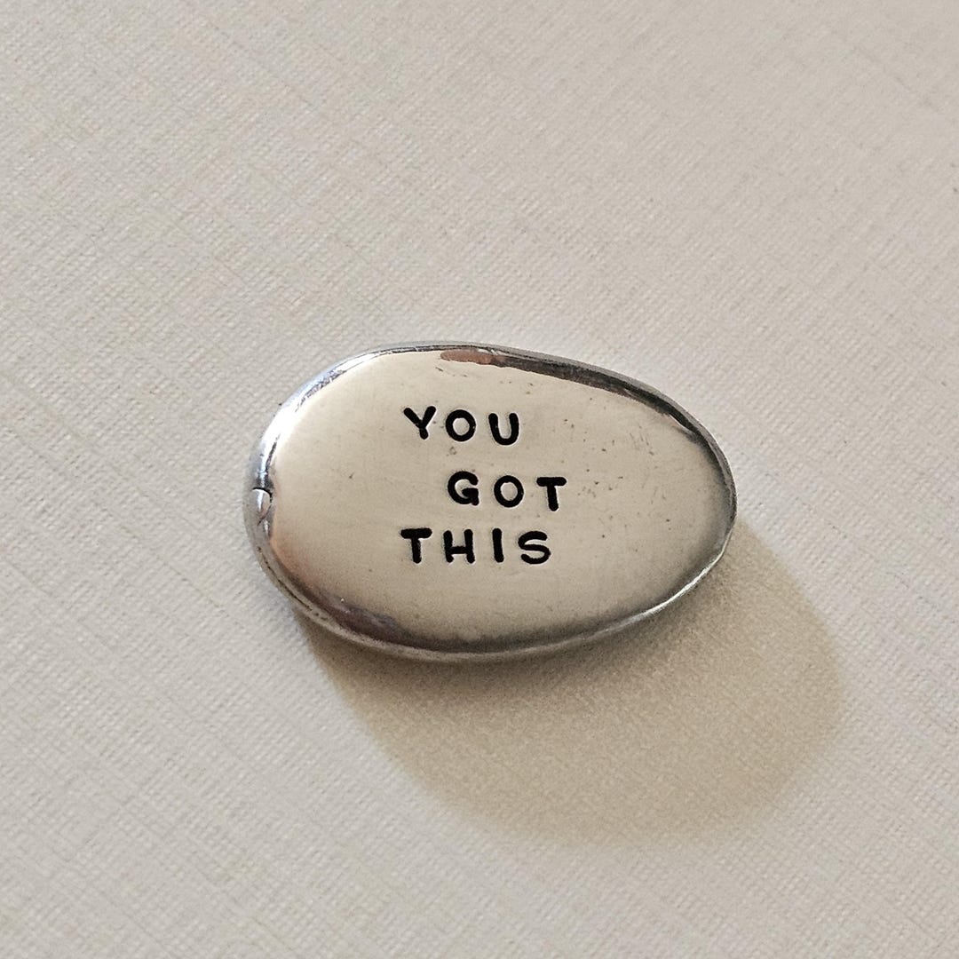 Custom Pocket Stone, You've Got This, Believe, You Are Enough, Pewter ...