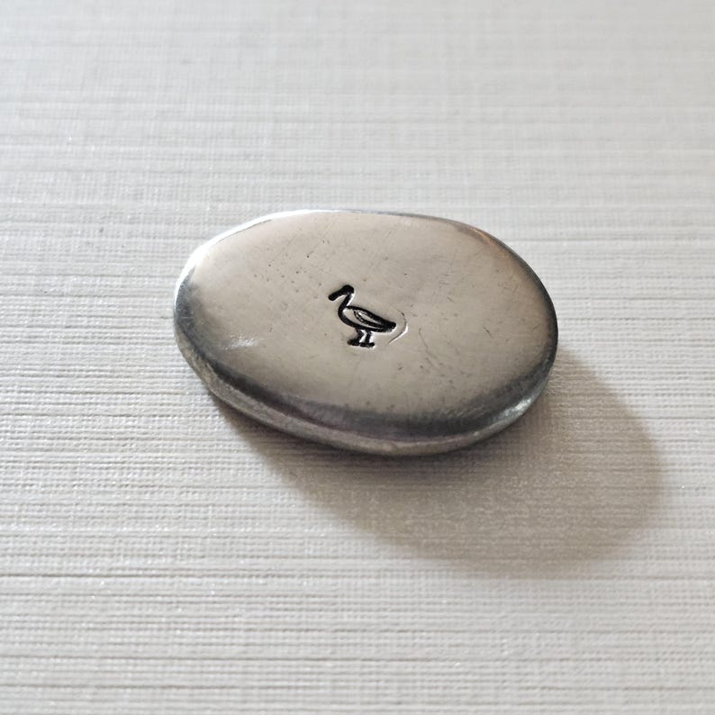 Pewter Pocket Stone—pewter Pebble, Intentions & Affirmations, Pocket ...
