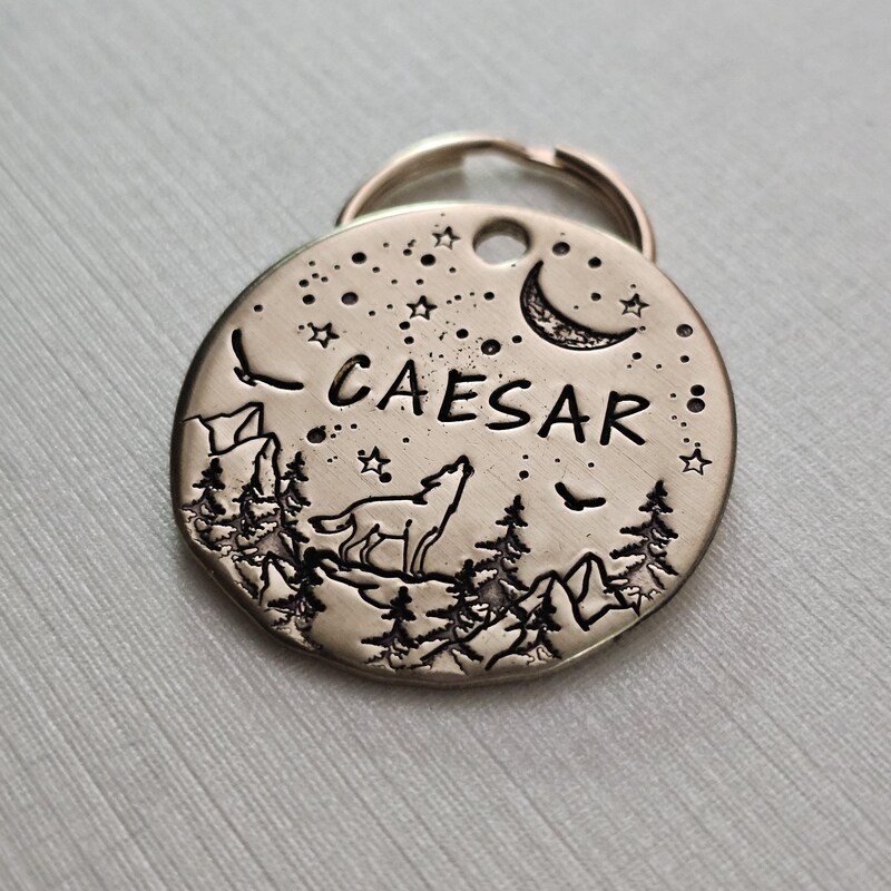 Customized Dog Tag Wolf - Etsy