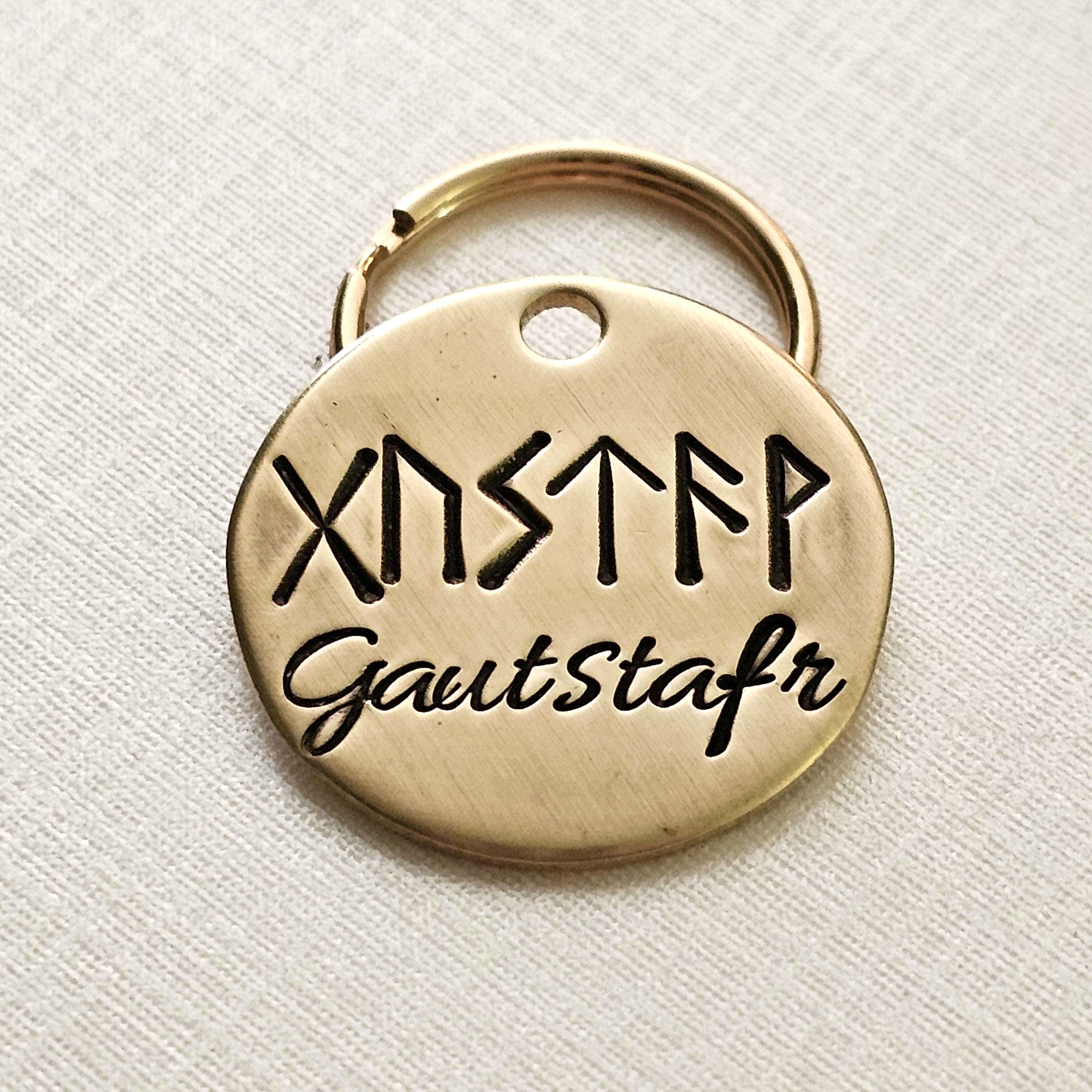 Hand Stamped Runes Pet Tag, Norse Viking Dog Cat Collar - Etsy