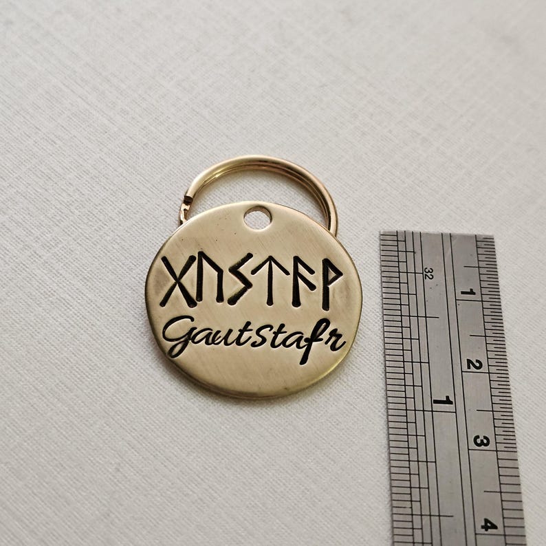 Hand Stamped Runes Pet Tag, Norse Viking Dog Cat Collar - Etsy