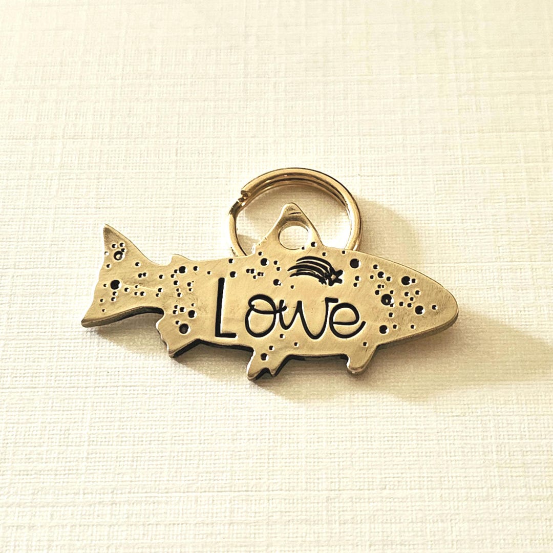 NEPTUNE— Dog Tag, Fish, Stars, Moon, Hand Stamped, Personalized, Dog ...