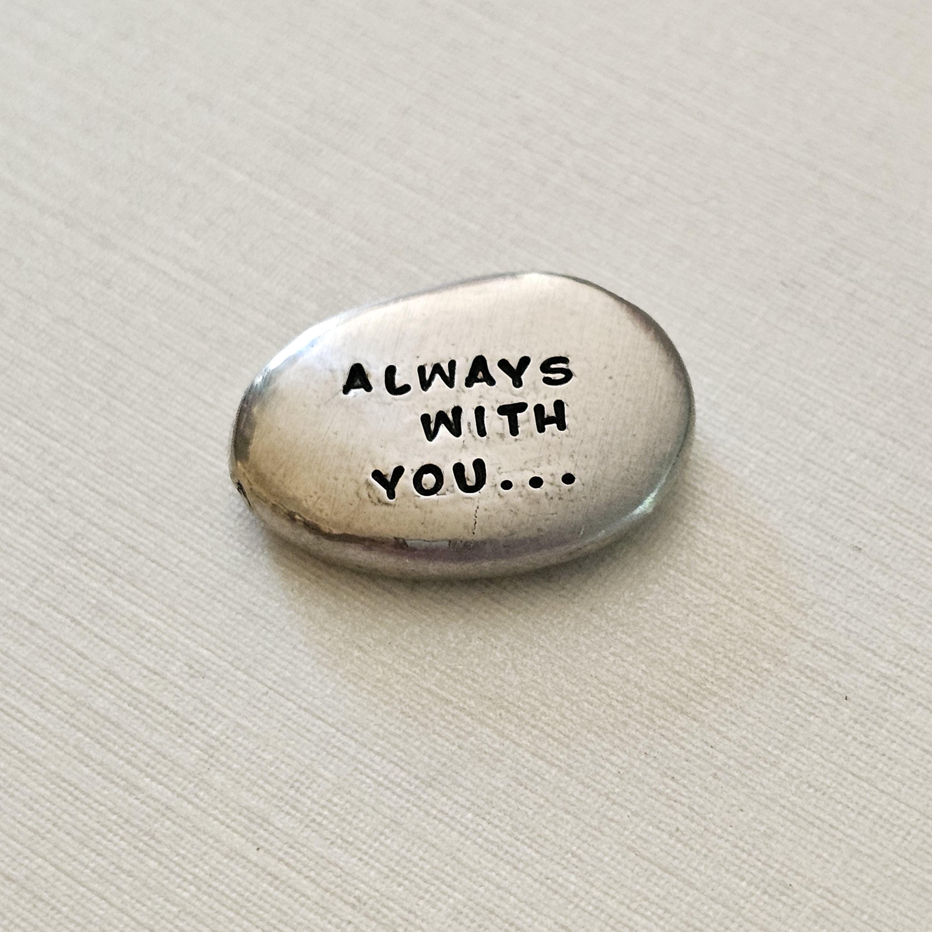 Pewter Pocket Pebble – Hand-stamped Worry Stone, Luck Charm ...