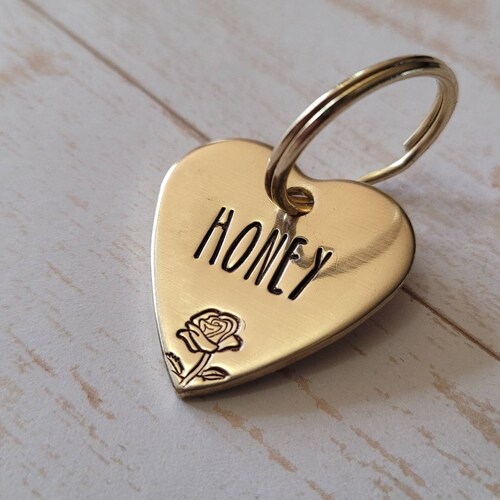 Gold Heart Dog Tag - Etsy