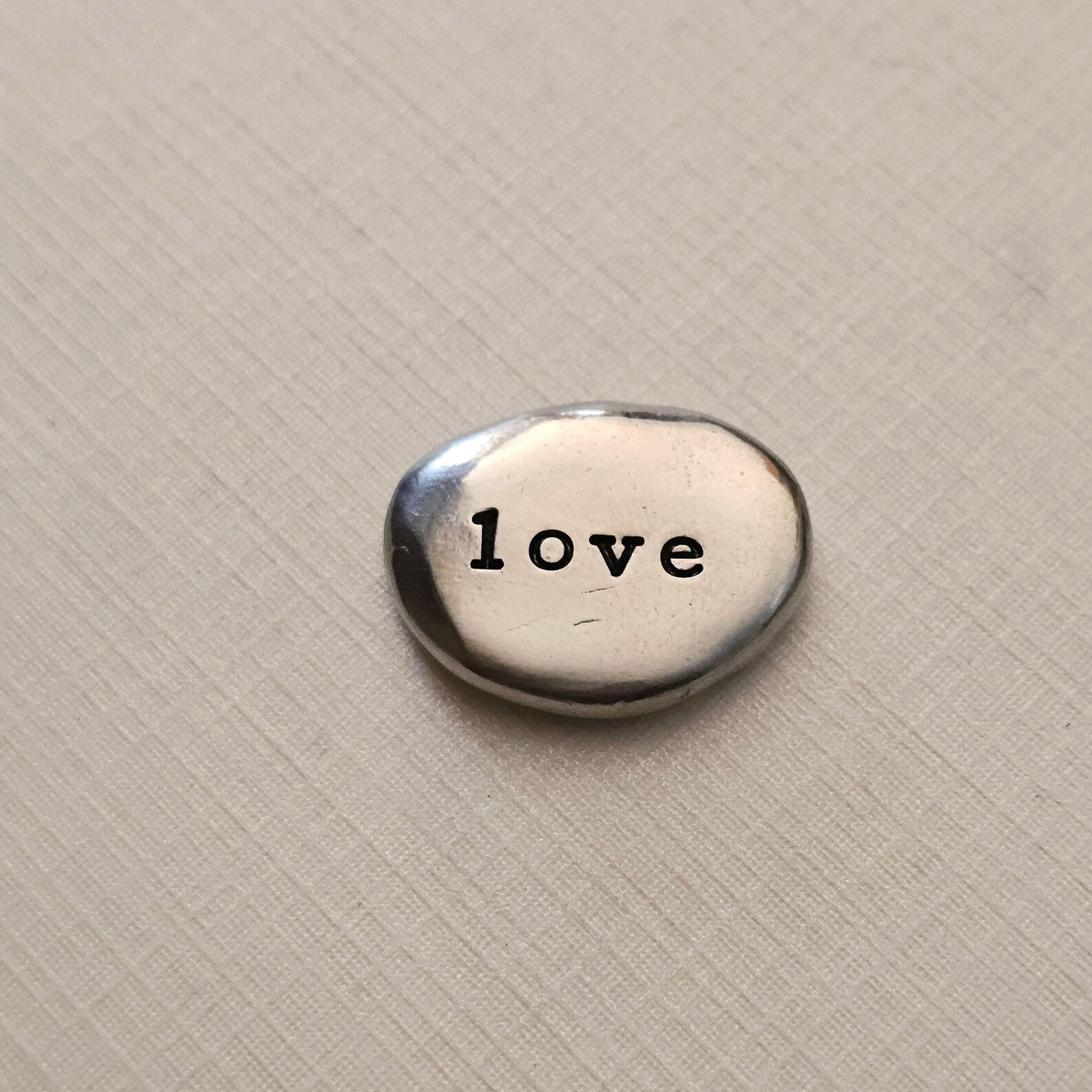 Pewter Pocket Stone—pewter Pebble, Intentions & Affirmations, Pocket ...