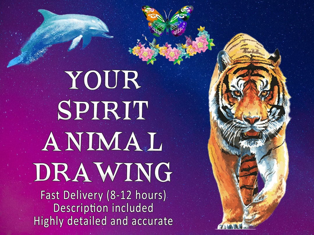 Animal Spirit Guide Drawing and Free Reading, 12 Hours Delivery ...