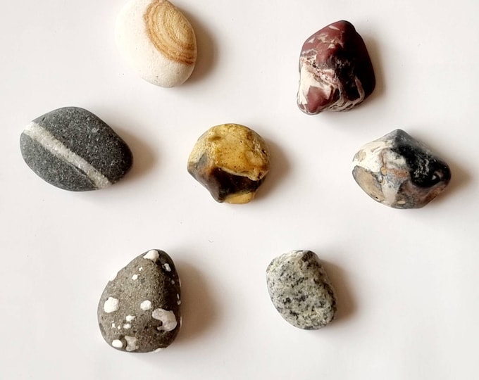 Lucky Seven Irish Wishing Stones. Unique Celtic Pebbles. Flint, Granite ...