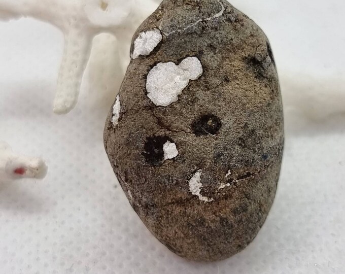 Irish Wishing Stone. Unique Celtic Lucky Stone. Grey and White Spotty ...