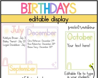 Clock Labels Pastel Rainbow Classroom Decor - Etsy