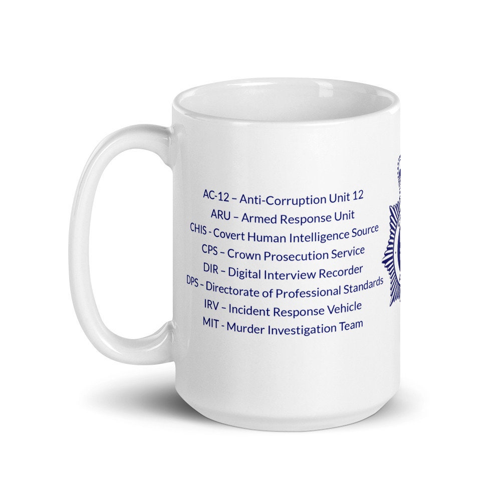 Novelty Mug Line of Duty Acronyms AC-12 Hastings Arnott - Etsy UK