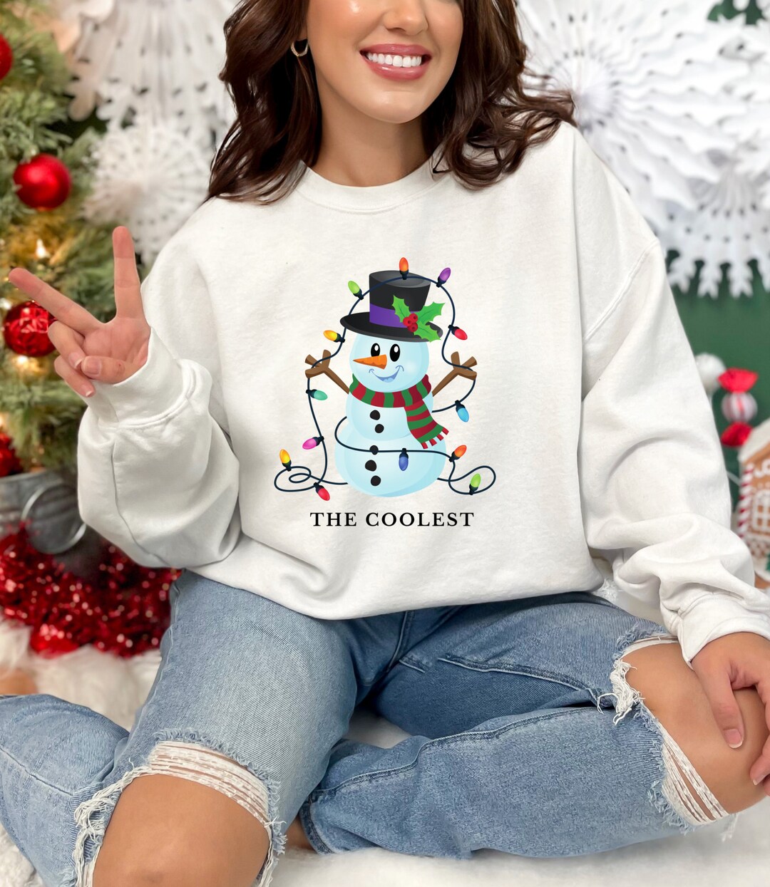 Christmas Snowman Sweatshirt Christmas Sweatshirt Coolest - Etsy