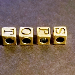 Alphabet Block Beads Sterling Silver 4mm Letter Blocks - Etsy