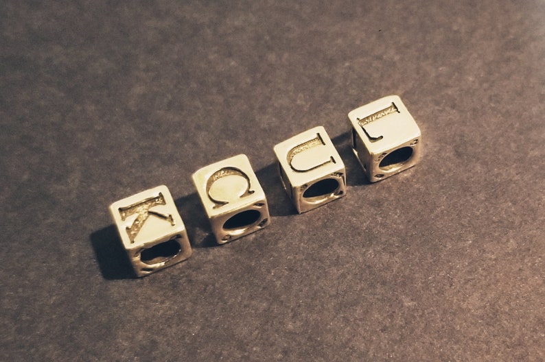 Alphabet Block Beads Sterling Silver 6mm Aka 5.5mm Letter Blocks - Etsy