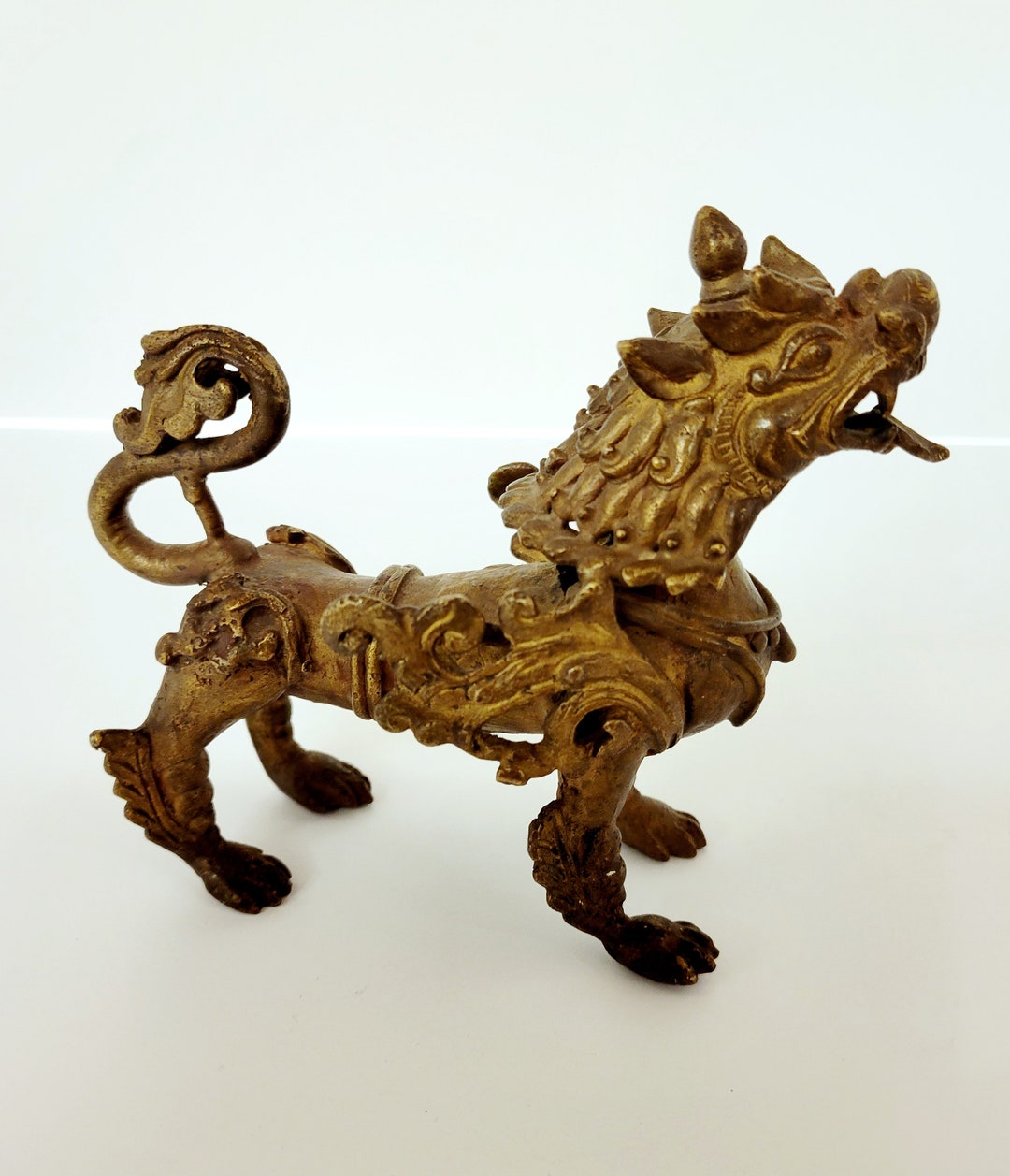 Antique Tibetan Brass Foo Dog / Temple Lion - Etsy