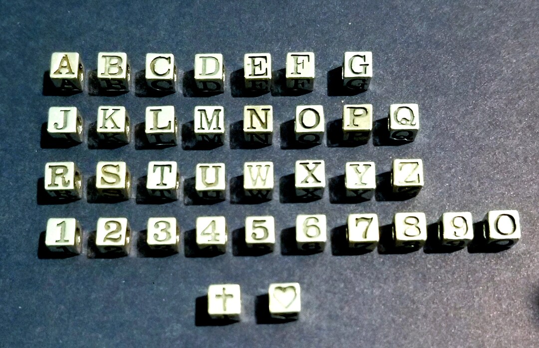 Alphabet Block Beads Sterling Silver 4mm Letter Blocks - Etsy