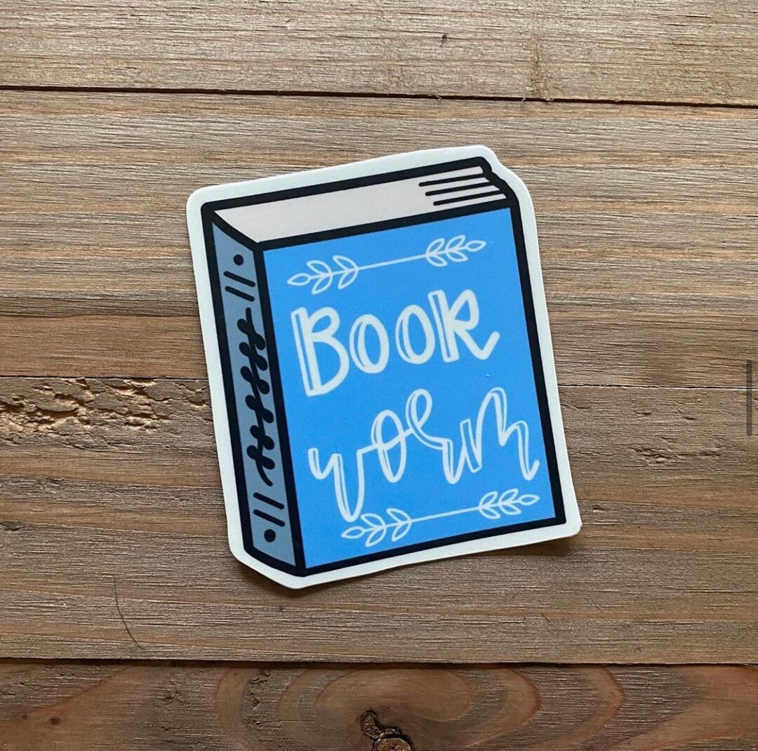 Book Worm Sticker - Etsy