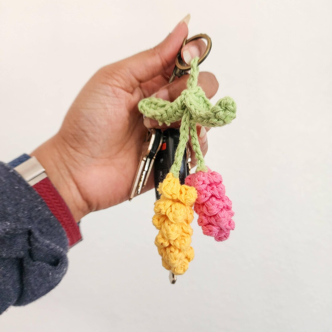 Handmade Lavender Keychain | Crochet Floral Bag Charm | Aesthetic ...