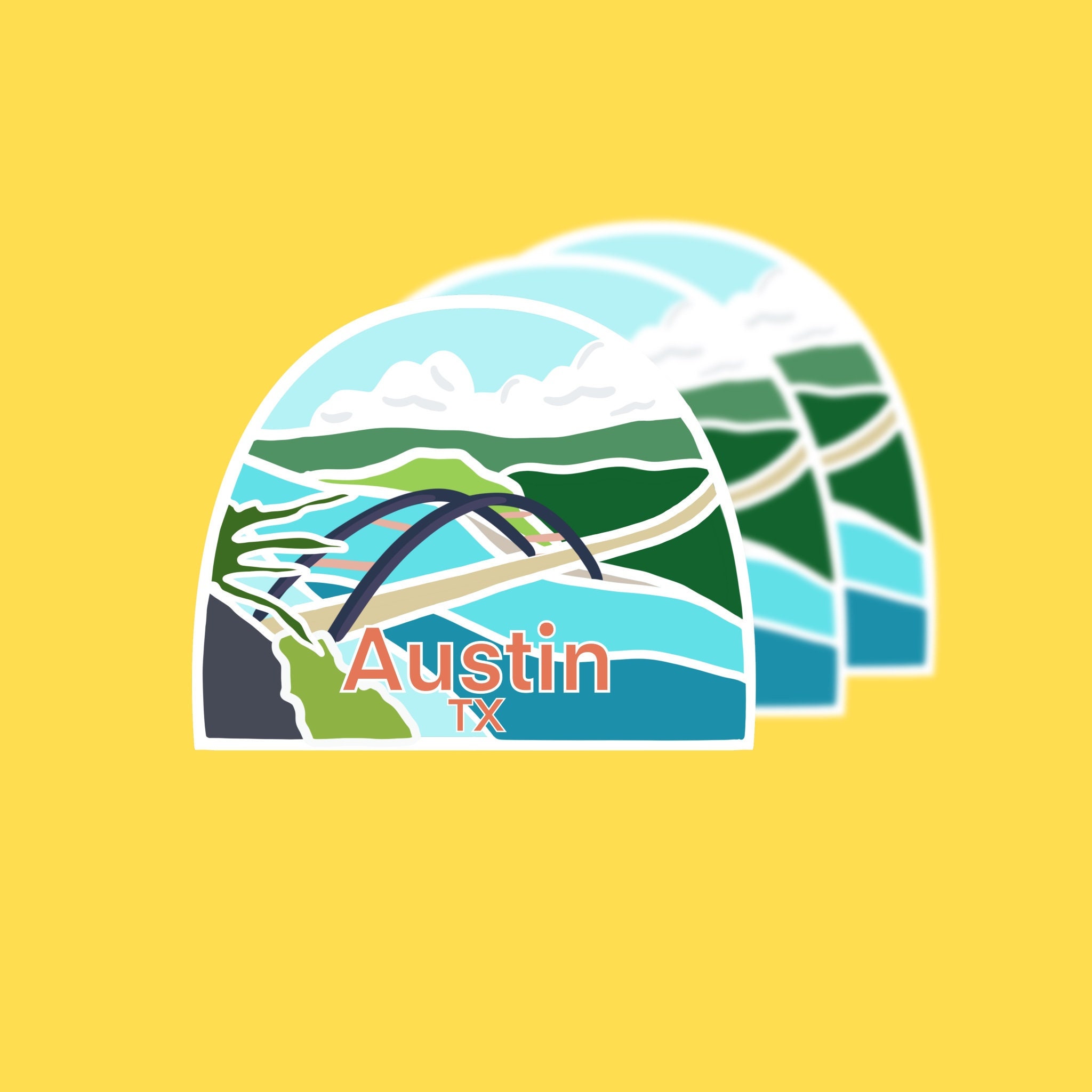 Austin Texas Vinyl Sticker Matte Austin Vinyl Sticker 360 - Etsy