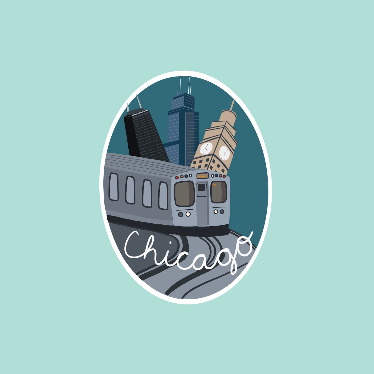 Chicago Vinyl Sticker / Travel Sticker / Chicago Skyline - Etsy