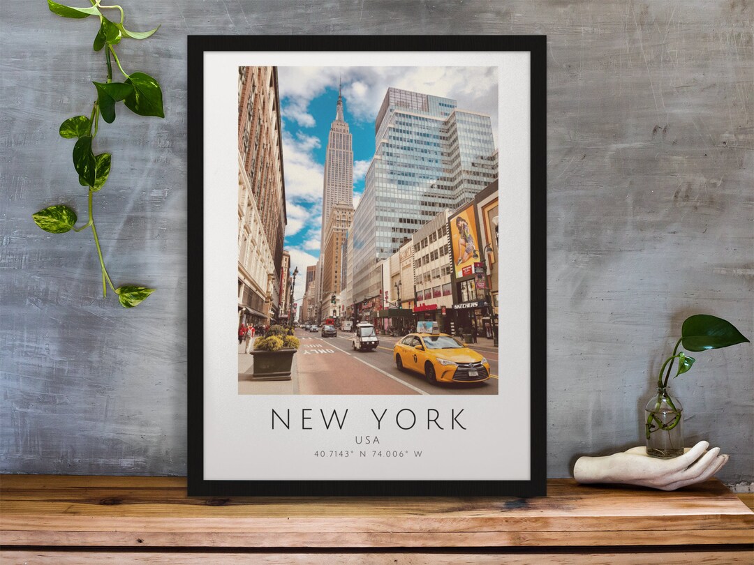 New York City Print, NYC Print, City Skyline Print, Colour Travel ...